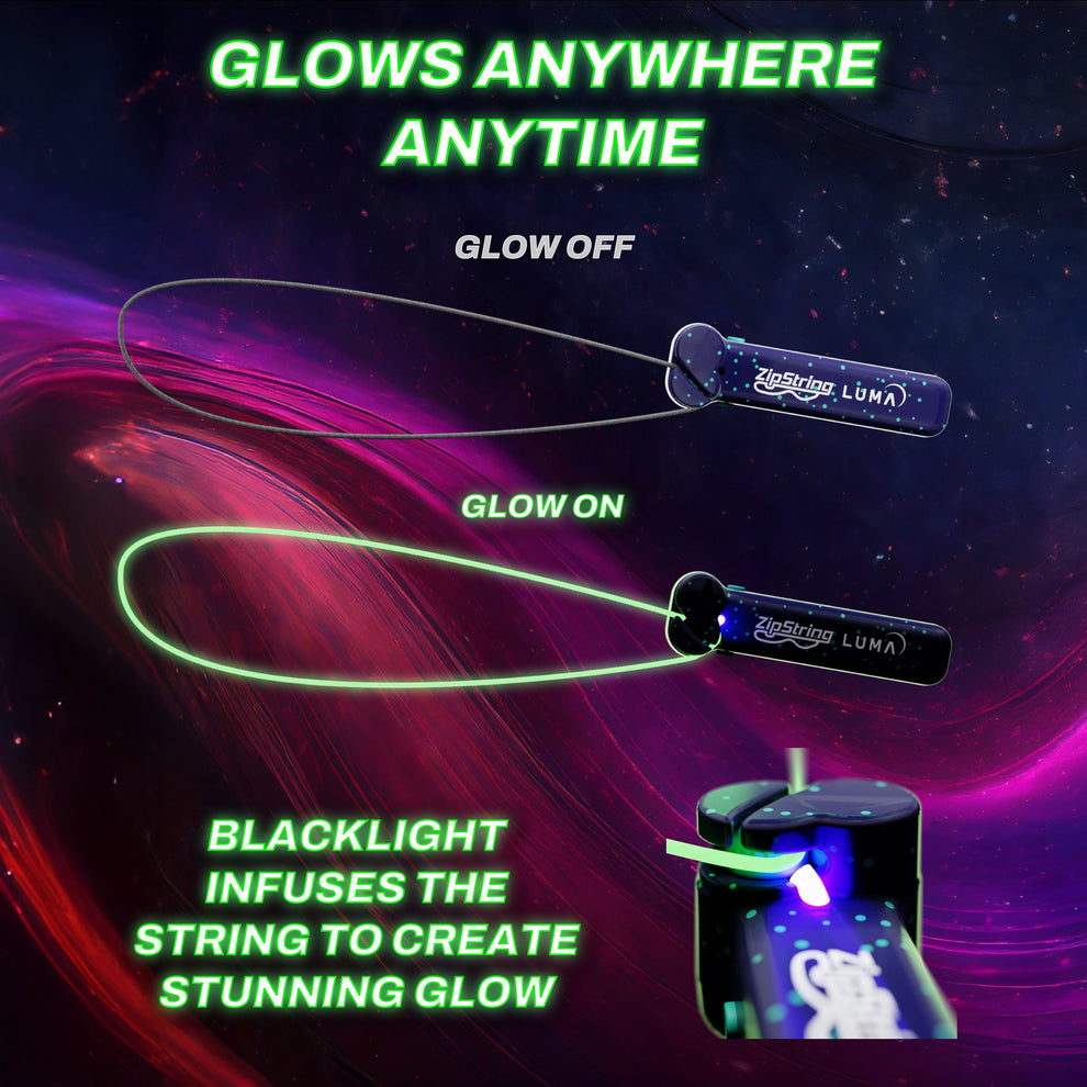 ZipString® Luma The Patented Glow-in-The-Dark Toy That Flies a Loop of